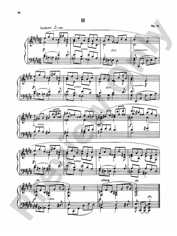 Scriabin: Preludes: Op. 22, No. 2 Part - Digital Sheet Music Download