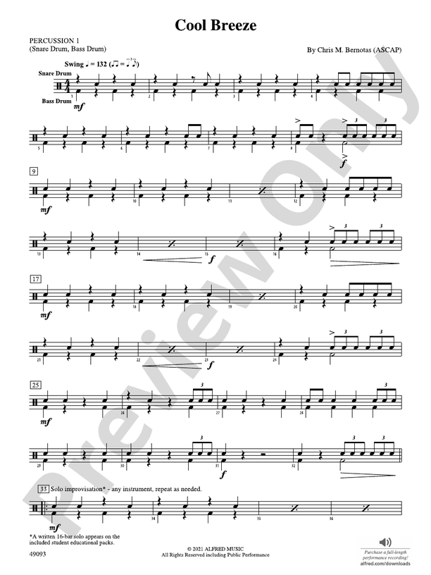 Cool Breeze: 1st Percussion: 1st Percussion Part - Digital Sheet Music ...