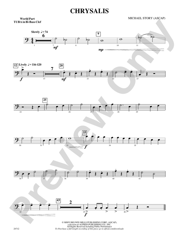 Chrysalis: (wp) B-flat Tuba B.C.: (wp) B-flat Tuba B.C. World Part ...