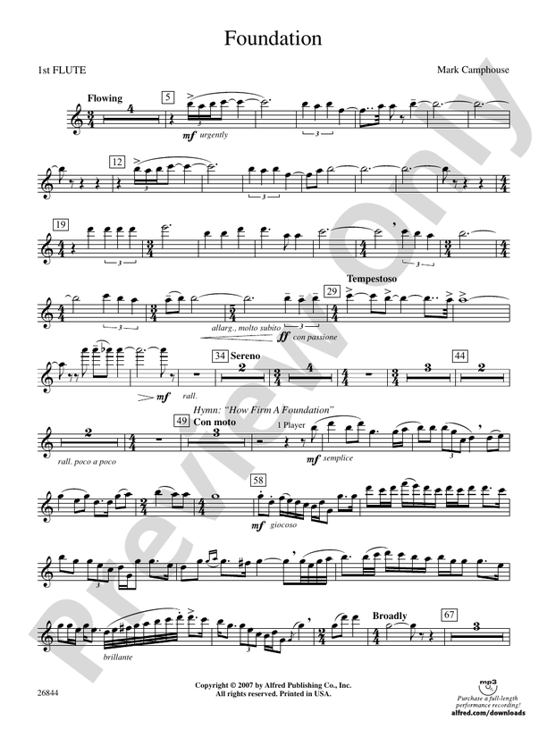 Foundation: Flute: Flute Part - Digital Sheet Music Download