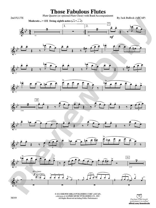 Those Fabulous Flutes: 2nd Flute: 2nd Flute Part - Digital Sheet Music ...