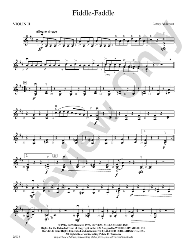 Fiddle-Faddle: 2nd Violin: 2nd Violin Part - Digital Sheet Music Download