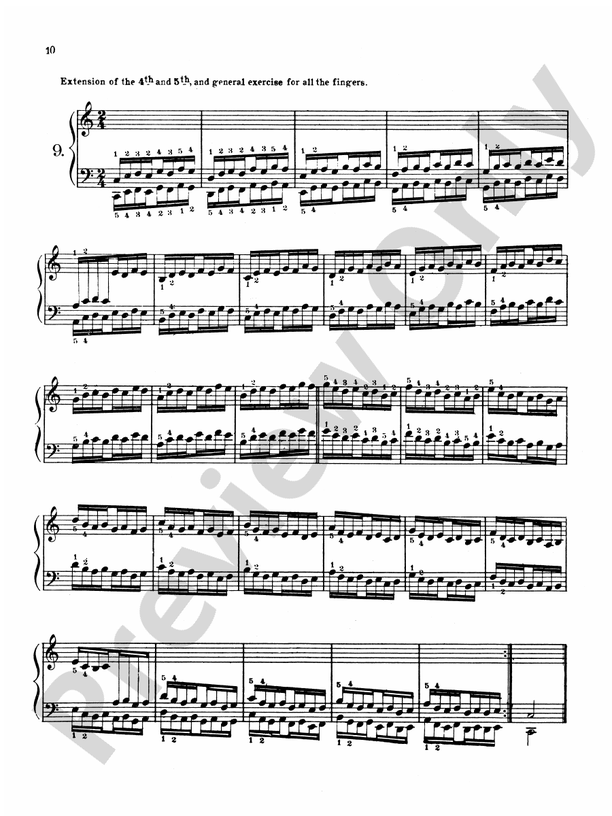 Hanon: The Virtuoso Pianist (Volume I): No. 9 Part - Digital Sheet Music Download