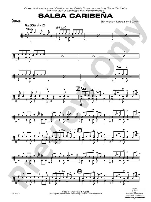 Salsa Caribeña: Drums: Drums Part - Digital Sheet Music Download