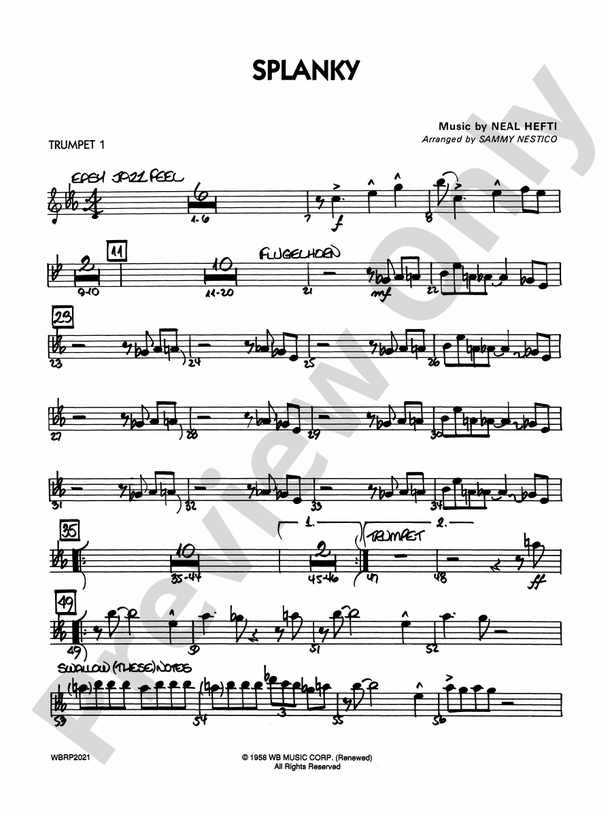 Splanky: 1st B-flat Trumpet: 1st B-flat Trumpet Part - Digital Sheet ...
