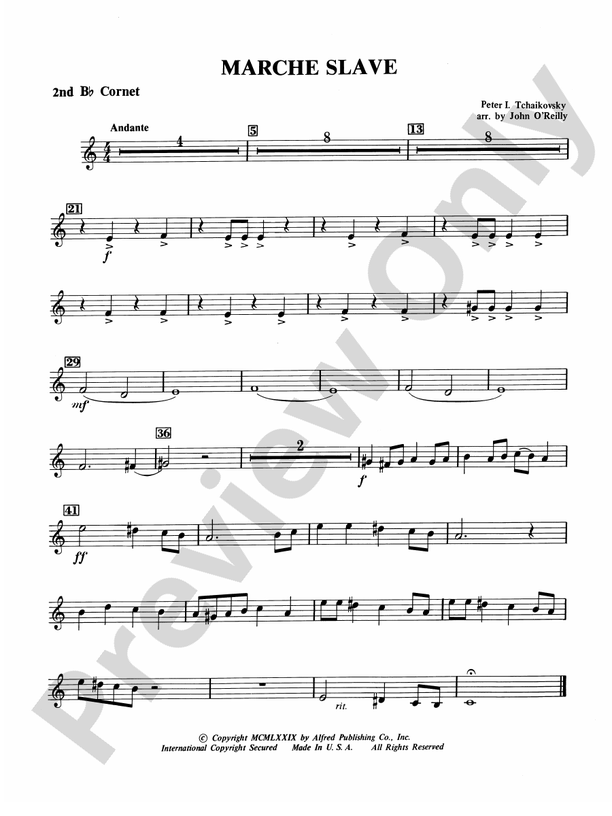 Marche Slave: 2nd B-flat Cornet: 2nd B-flat Cornet Part - Digital Sheet ...