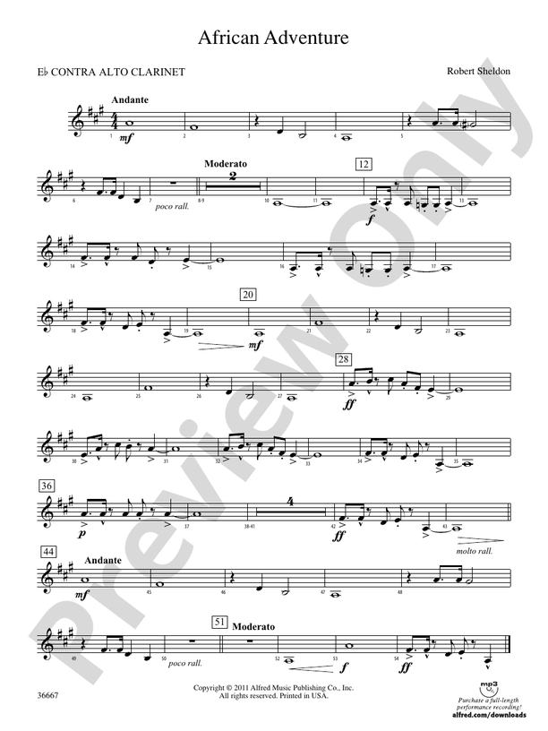 African Adventure: (wp) E-flat Contrabass Clarinet: (wp) E-flat Contrabass Clarinet World Part ...