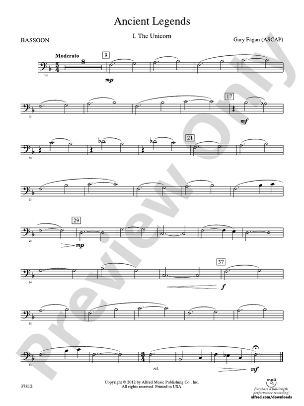 Ancient Legends: Bassoon: Bassoon Part - Digital Sheet Music Download