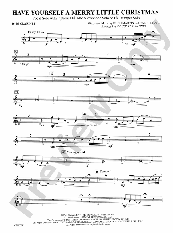 Have Yourself a Merry Little Christmas (Vocal Solo with Opt. E-Flat Alto Saxophone Solo or B ...