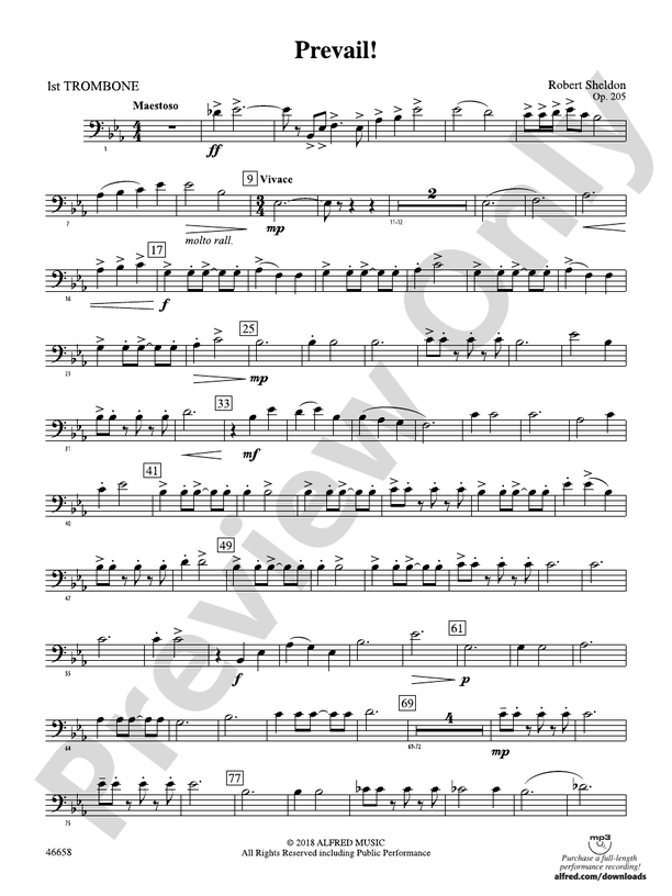 Prevail!: 1st Trombone: 1st Trombone Part - Digital Sheet Music Download