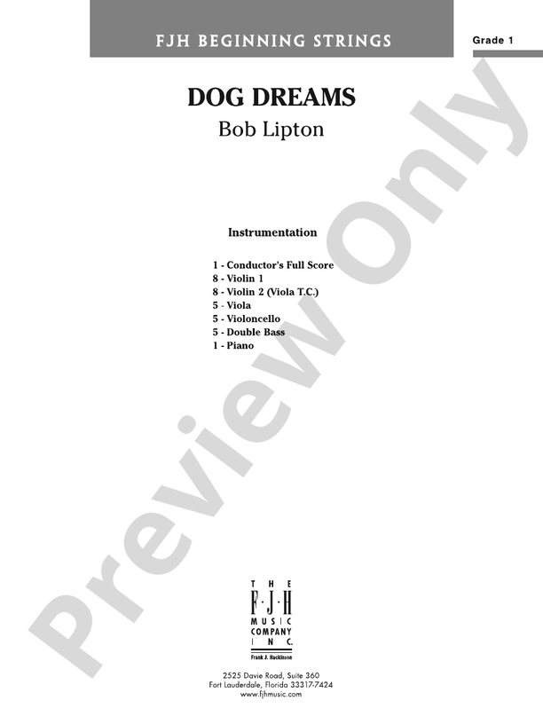 Dog Dreams: : Bob Lipton - Digital Sheet Music Download