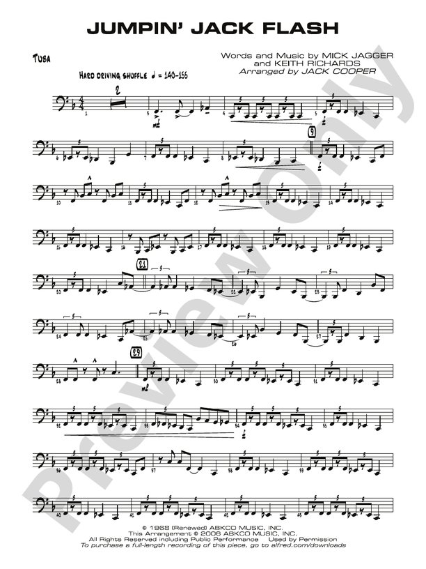Jumpin' Jack Flash: Tuba: Tuba Part - Digital Sheet Music Download