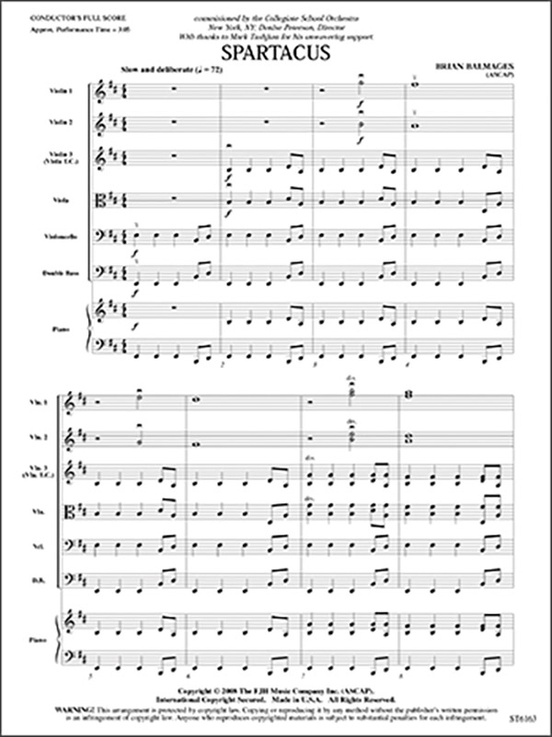 Spartacus: String Orchestra Conductor Score: Brian Balmages | Sheet Music