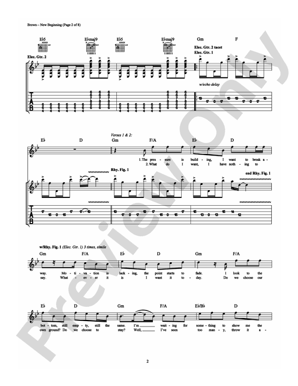 New Beginning: Guitar TAB: Trapt - Digital Sheet Music Download