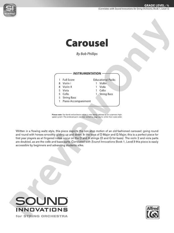 Carousel: String Orchestra Conductor Score & Parts: Bob Phillips - Digital Sheet Music Download