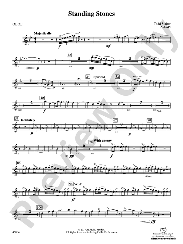 Standing Stones: Oboe: Oboe Part - Digital Sheet Music Download