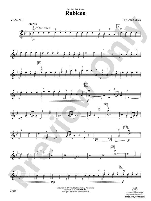 Rubicon: 1st Violin: 1st Violin Part - Digital Sheet Music Download