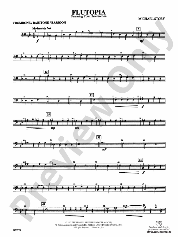 Flutopia (featuring your Flute Section): 1st Trombone: 1st Trombone Part - Digital Sheet Music ...