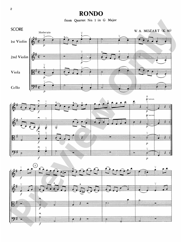 Mozart String Quartets: Score: String Quartet Score - Digital Sheet ...