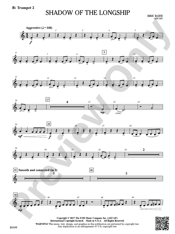 Shadow of the Longship: B-flat Trumpet 2: B-flat Trumpet 2 Part: Eric ...