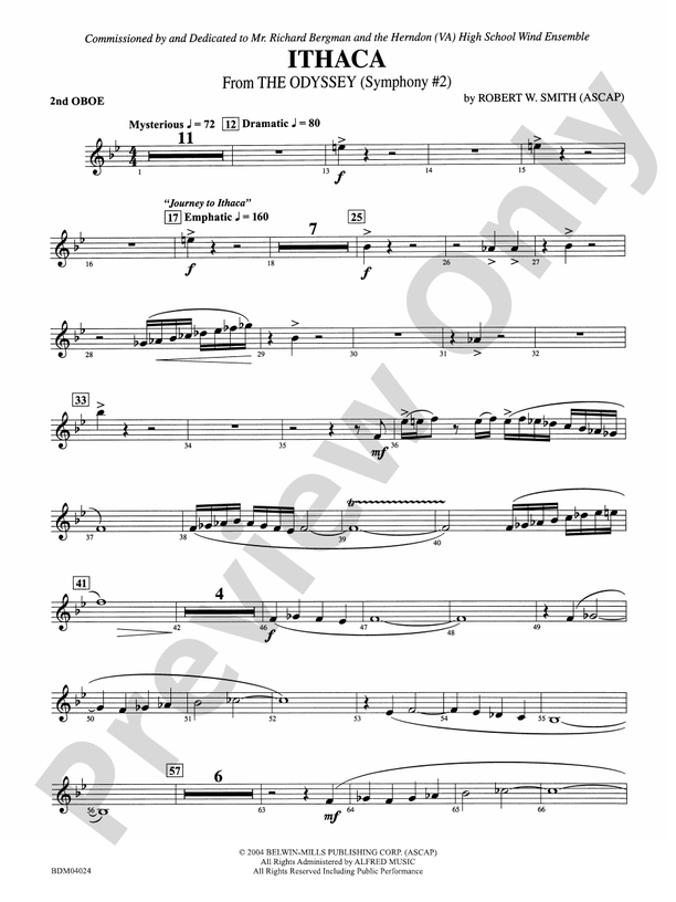 Ithaca (from The Odyssey (Symphony No. 2)): 2nd Oboe: 2nd Oboe Part - Digital Sheet Music Download
