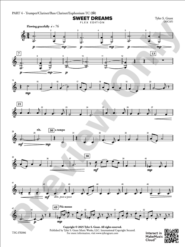 Sweet Dreams: Part 4 - Trumpet/Clarinet/Bass Clarinet/Euphonium T.C. (B ...