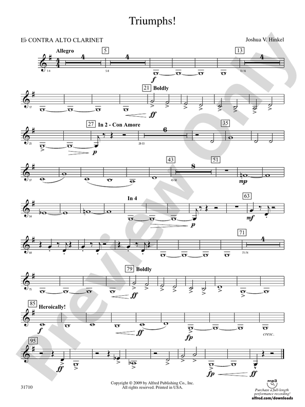Triumphs!: (wp) E-flat Contrabass Clarinet: (wp) E-flat Contrabass Clarinet World Part - Digital ...