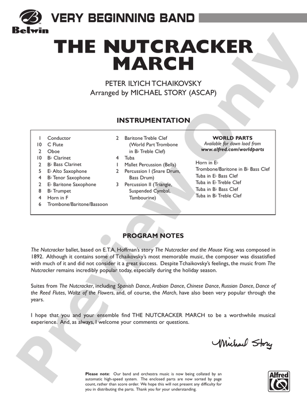 The Nutcracker March: Score: Concert Band Score - Digital Sheet Music ...