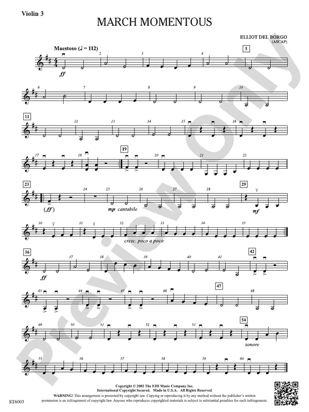 March Momentous: Optional Violin 3 (Viola): Optional Violin 3 (Viola ...