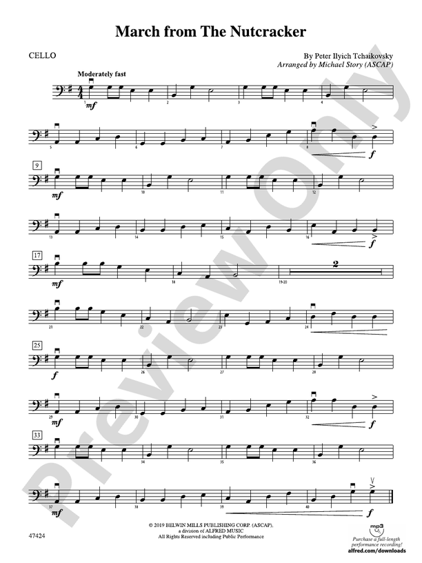 March from The Nutcracker: Cello: Cello Part - Digital Sheet Music Download