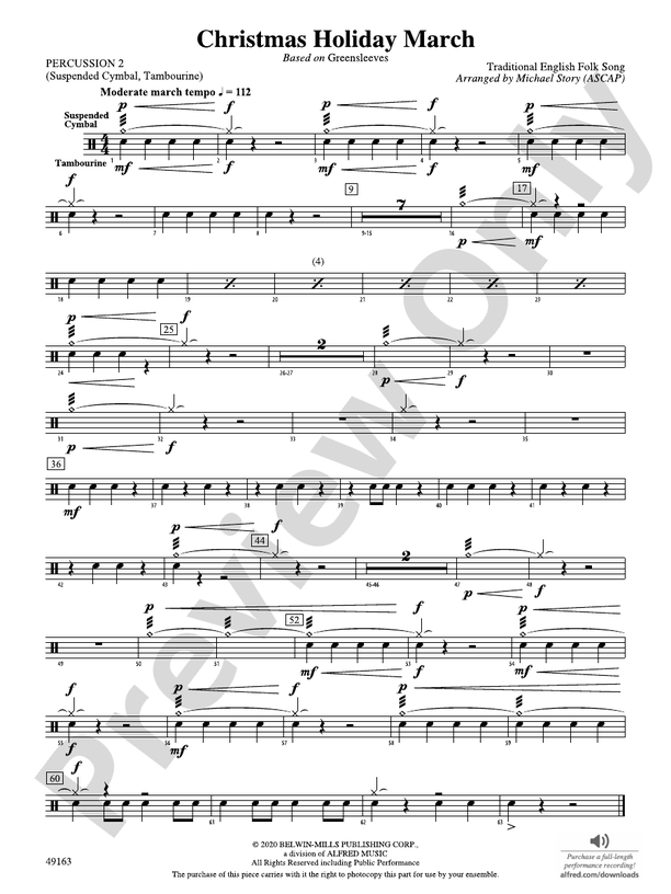 Christmas Holiday March: 2nd Percussion: 2nd Percussion Part - Digital ...