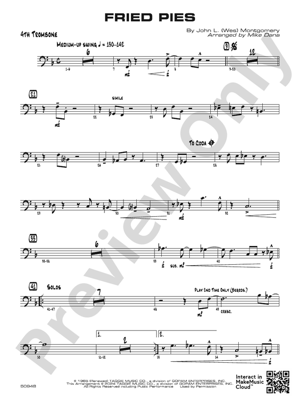 Fried Pies: 4th Trombone: 4th Trombone Part - Digital Sheet Music Download