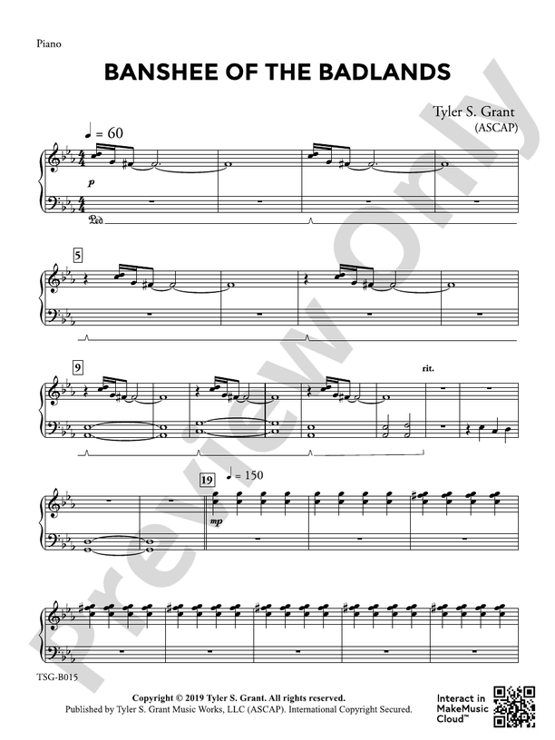 Banshee of the Badlands: Piano Accompaniment: Piano Accompaniment Part ...