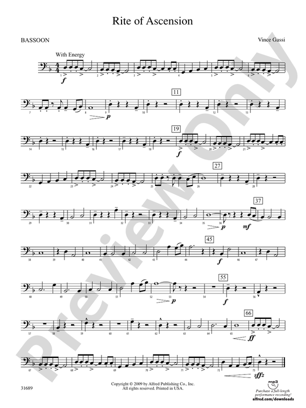 Rite of Ascension: Bassoon: Bassoon Part - Digital Sheet Music Download