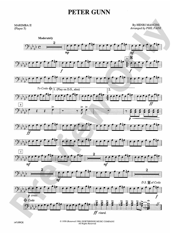 Peter Gunn: 2nd Mallet Percussion: 2nd Mallet Percussion Part - Digital ...