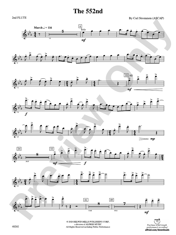 The 552nd: 2nd Flute: 2nd Flute Part - Digital Sheet Music Download