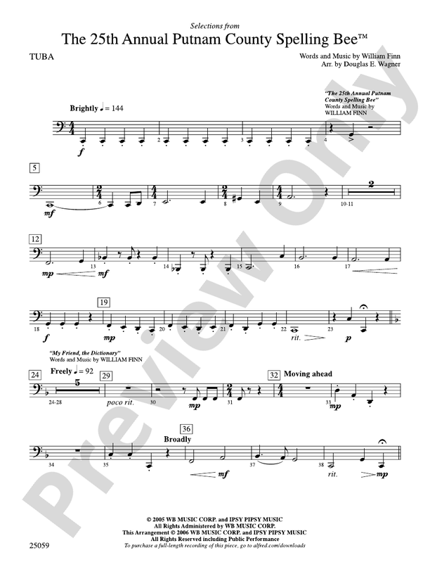 The 25th Annual Putnam County Spelling Bee,™ Selections from: Tuba ...