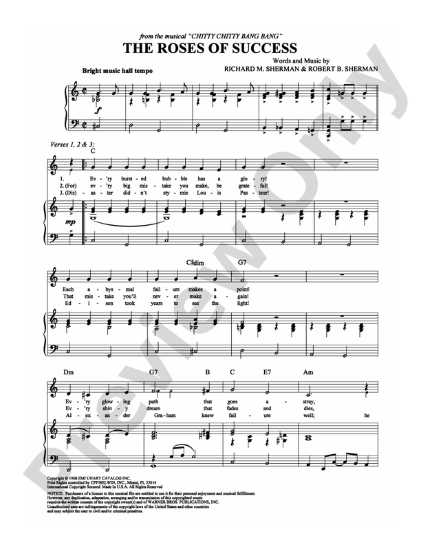 The Roses of Success: Piano/Vocal/Chords: Richard M. Sherman - Digital ...