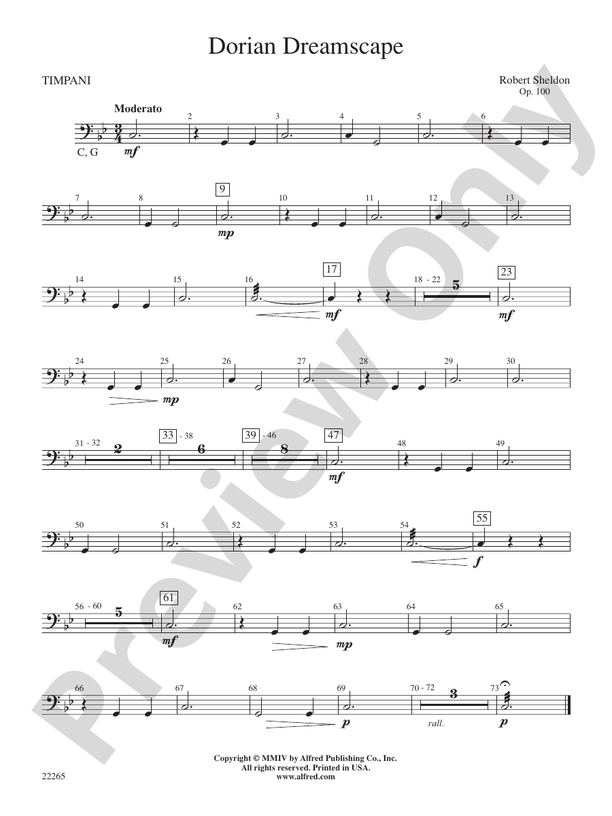Dorian Dreamscape: Timpani: Timpani Part - Digital Sheet Music Download