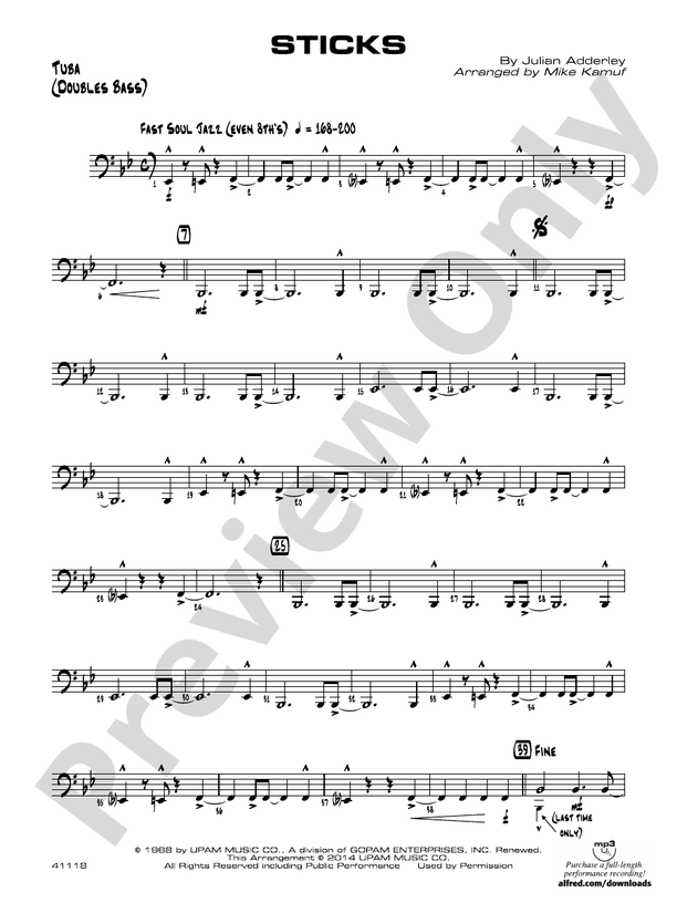 Sticks: Tuba: Tuba Part - Digital Sheet Music Download