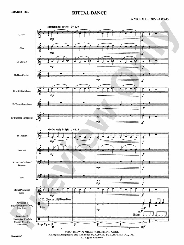 Ritual Dance: Concert Band Conductor Score & Parts: Michael Story ...