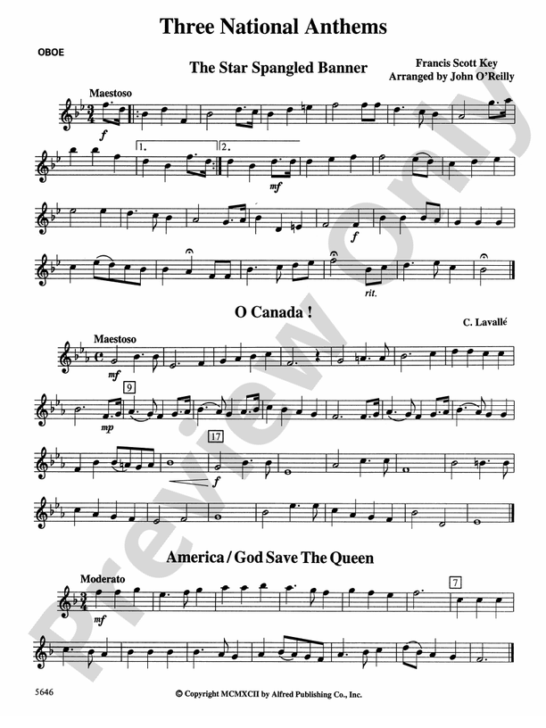 Three National Anthems (Star Spangled Banner, O Canada!, America/God ...