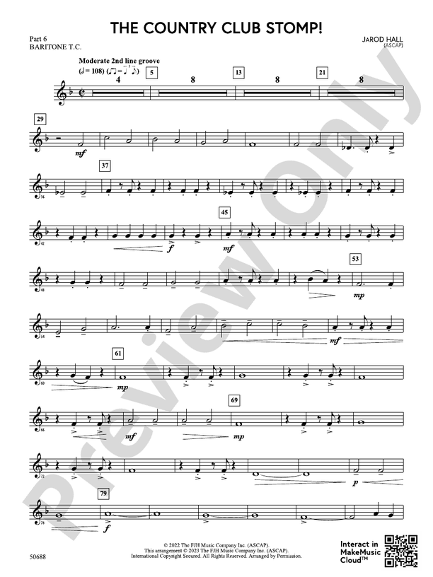 The Country Club Stomp!: Part 6 - Euphonium T.C.: Part 6 - Euphonium T.C. Part - Digital Sheet ...