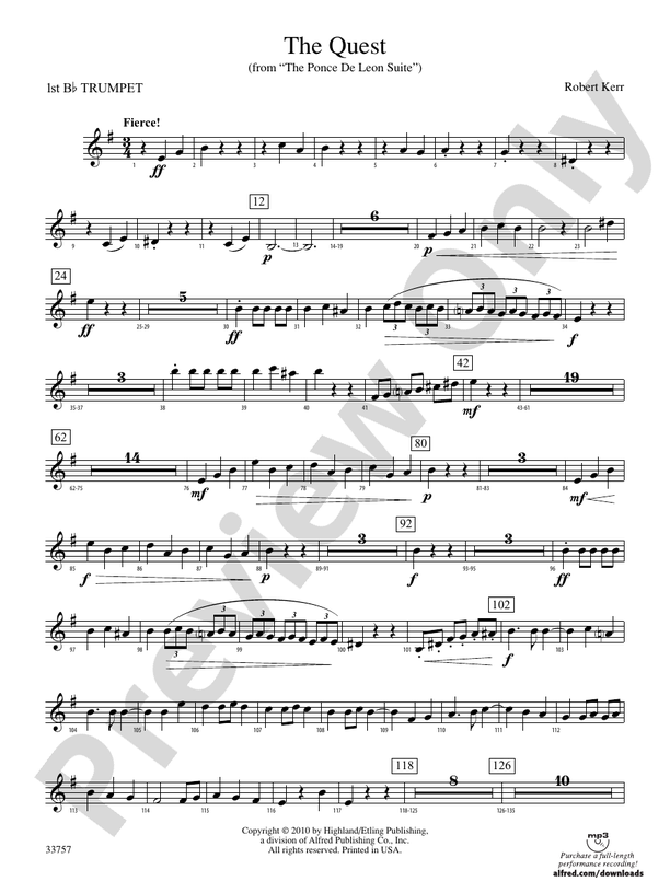 The Quest: 1st B-flat Trumpet: 1st B-flat Trumpet Part - Digital Sheet ...
