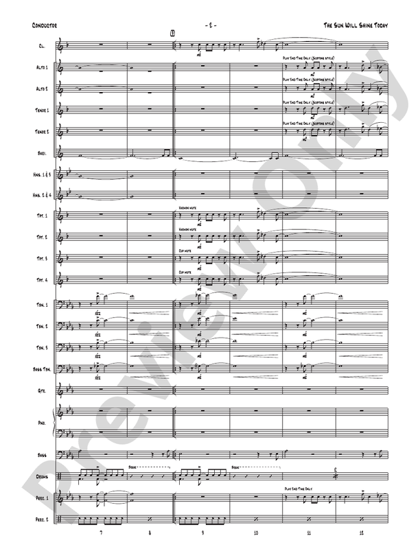 The Sun Will Shine Today: Jazz Ensemble Conductor Score & Parts ...
