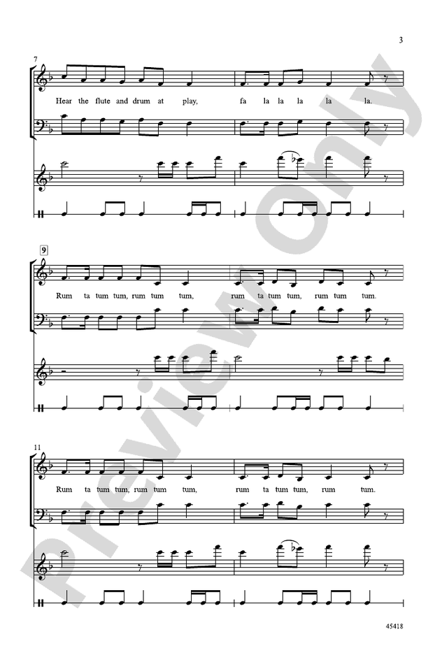 A Christmas Roundelay: 3-Part Mixed, a cappella Choral Octavo: Sally K ...