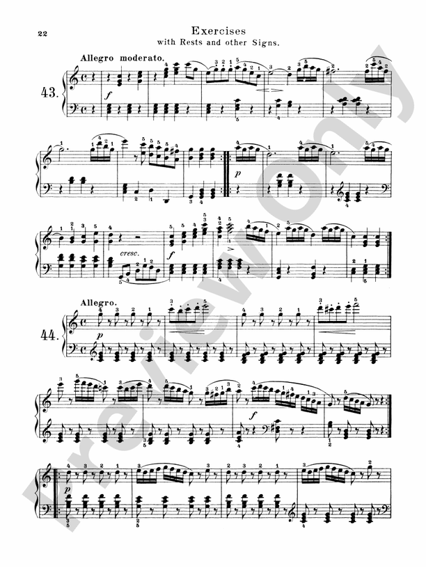 Czerny: Practical Method for Beginners, Op. 599: Rests Part - Digital Sheet Music Download