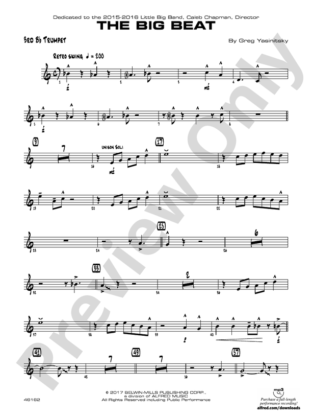The Big Beat: 3rd B-flat Trumpet: 3rd B-flat Trumpet Part - Digital ...