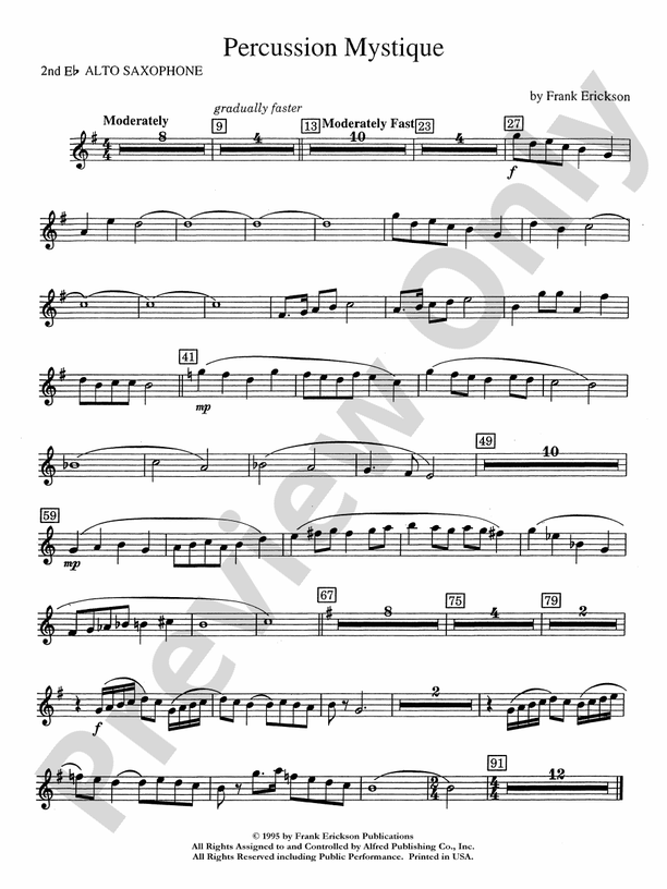 Percussion Mystique: 2nd E-flat Alto Saxophone: 2nd E-flat Alto ...