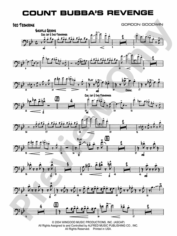 Count Bubba's Revenge: 3rd Trombone: 3rd Trombone Part - Digital Sheet Music Download